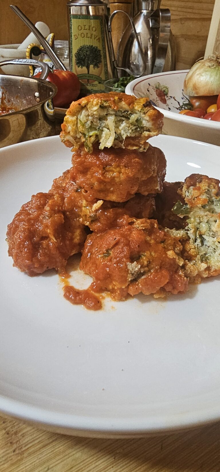 Baked vegetarian zucchini meatballs - Loriana Shea Cooks