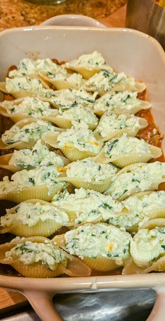 Easy cheesy stuffed shells - Loriana Shea Cooks