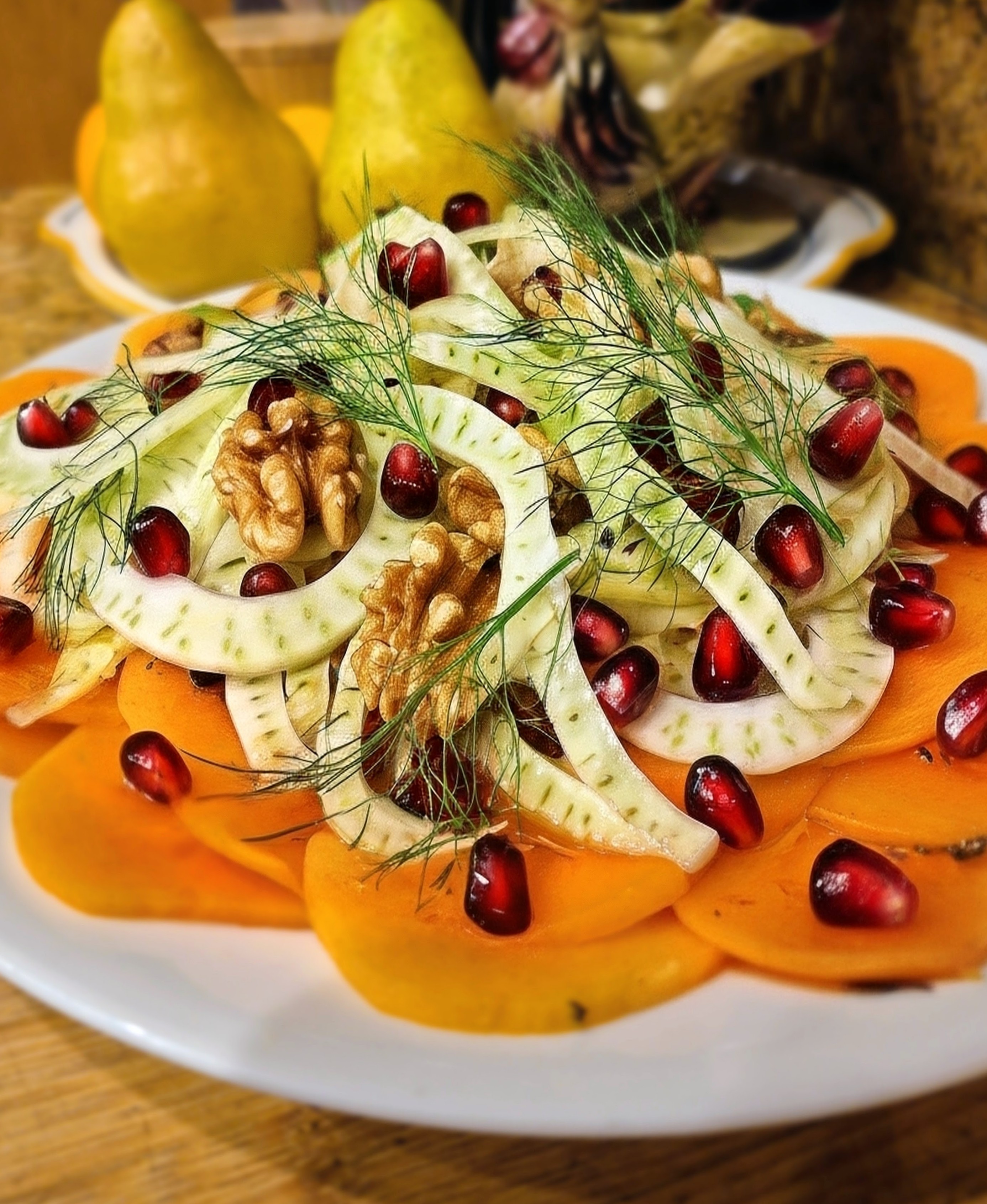 Persimmon Carpaccio Salad (Italian Style) - Loriana Shea Cooks